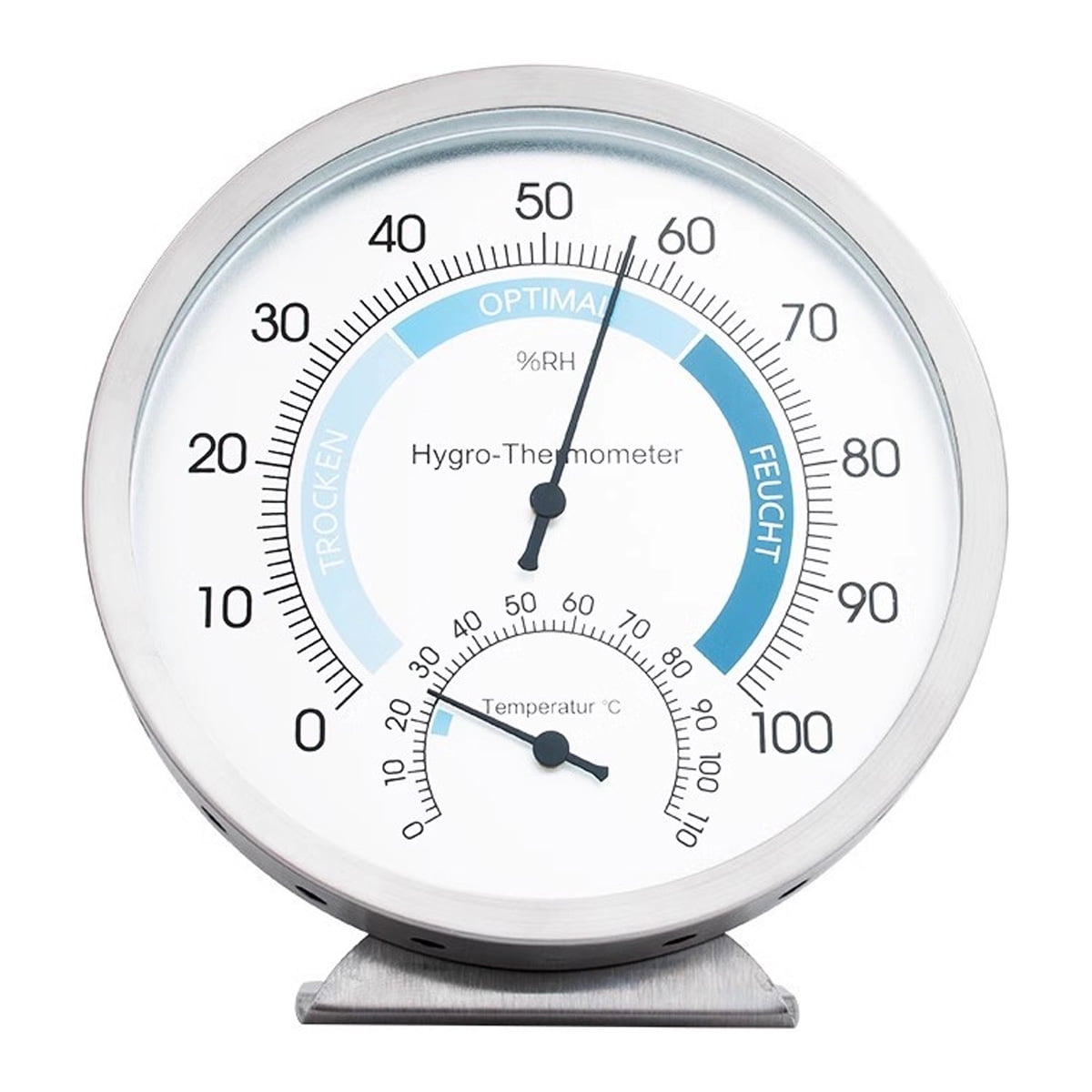 High-Accuracy Analog Hygrometer, Premium Stainless Steel Indoor Outdoor ...