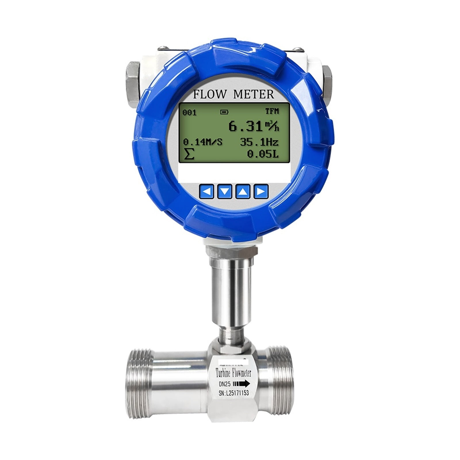 High Accuracy Flow Meter, LCD Digital Display SS304 Flowmeter, 4-20mA ...