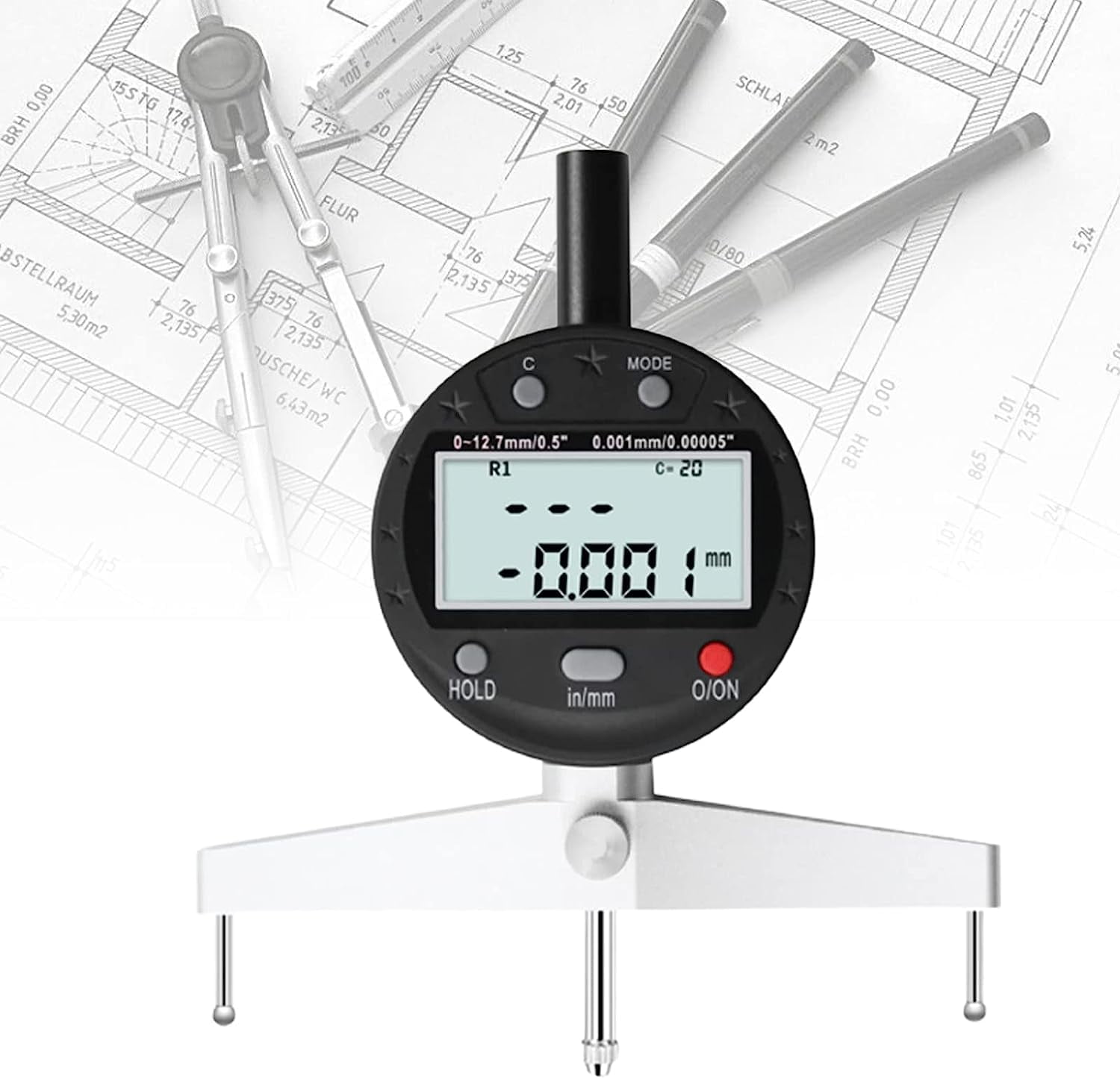 High Accuracy Radius Measurement Tool, Digital Radius Gauge with 5 ...