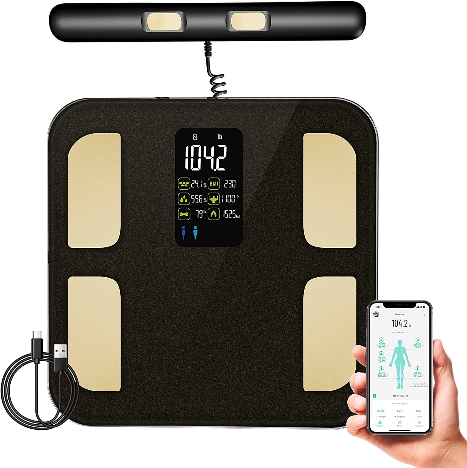 High Accurate Digital Body Fat Scale with 8 Electrodes Composition Analyzer - Walmart.com