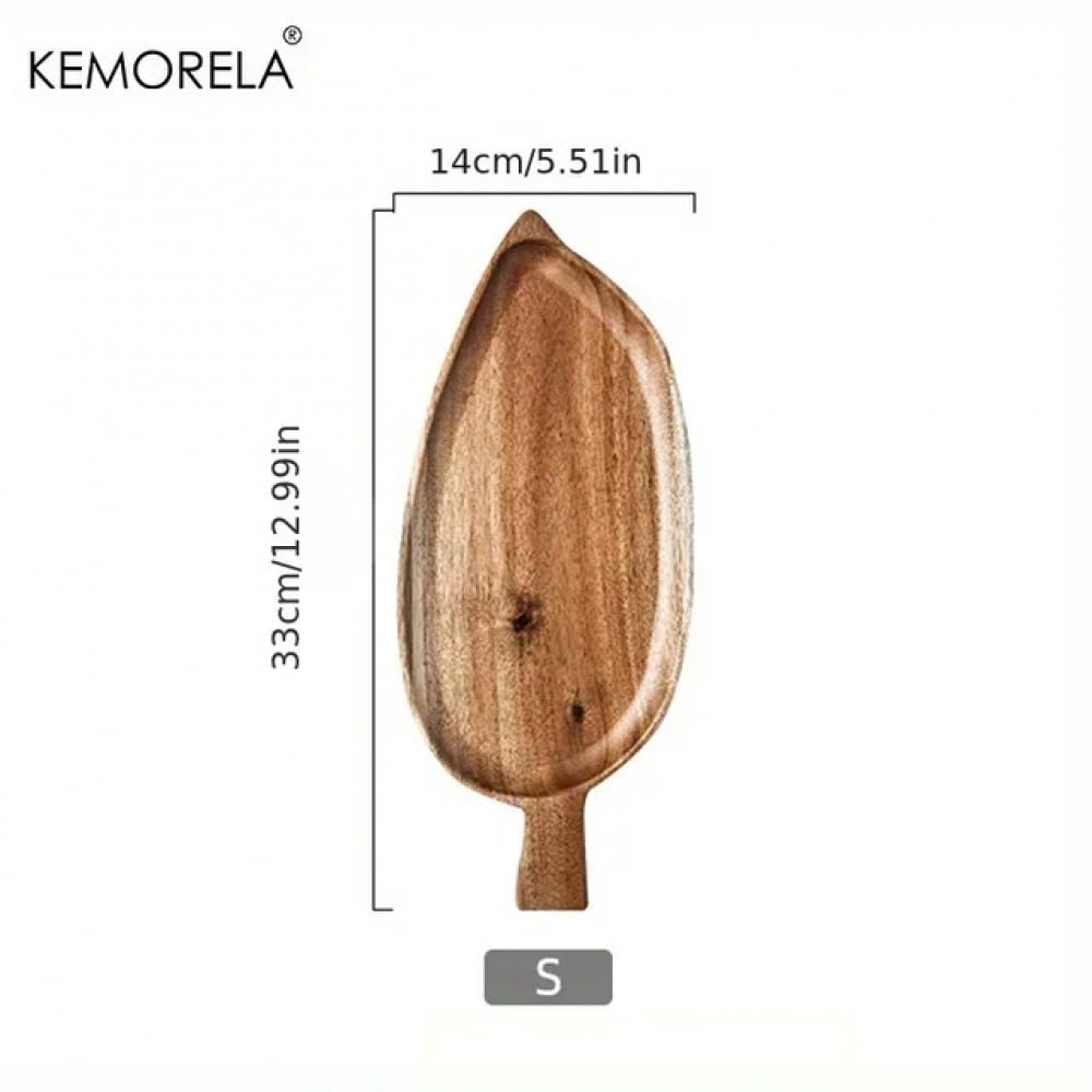 High Aesthetic Tray Wooden Leaf Shaped Afternoon Tea Tray Western Sushi ...