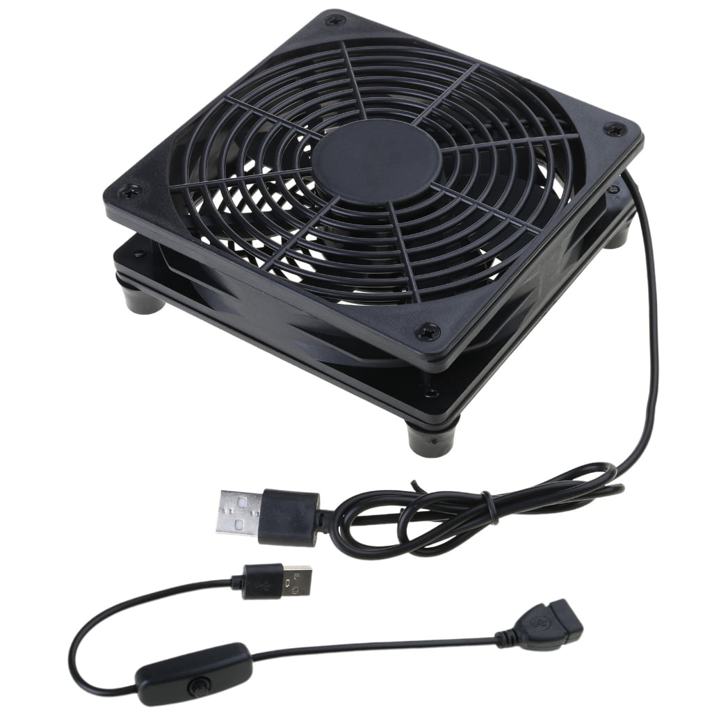 High Airflow 120mm USB Cooling Fan with Rubber Feet for Routers, Modems ...