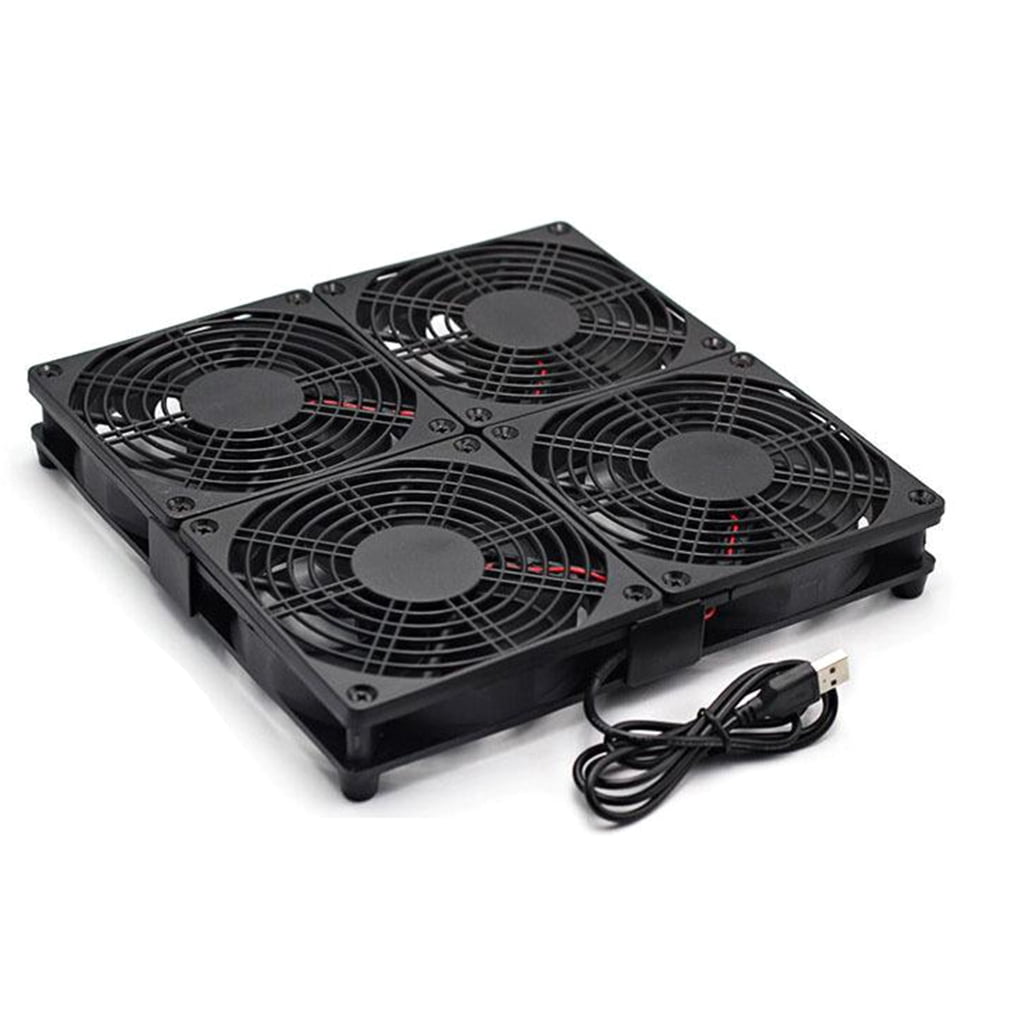 High Airflow 120mm USB Cooling Fan with Rubber Feet for Routers, Modems ...