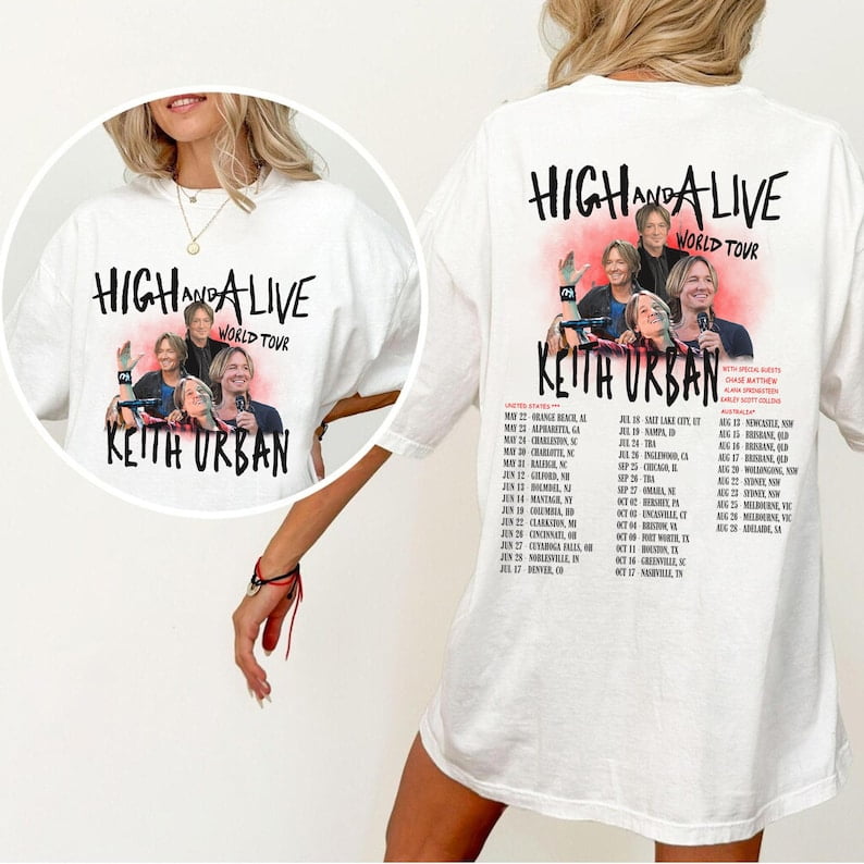 High And Alive Tour 2025 T-Shirt, Keith Urban Concert Merch, Unisex ...