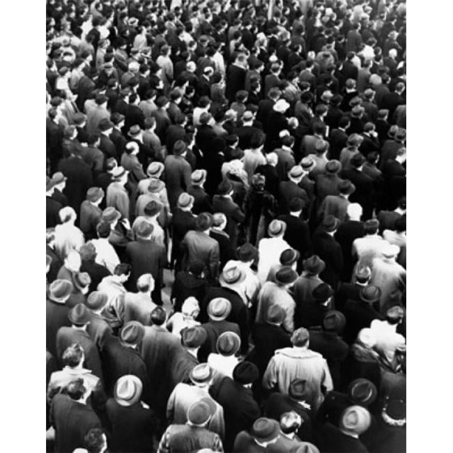High Angle View of a Crowd of People Standing Poster Print - 18 x 24 in ...