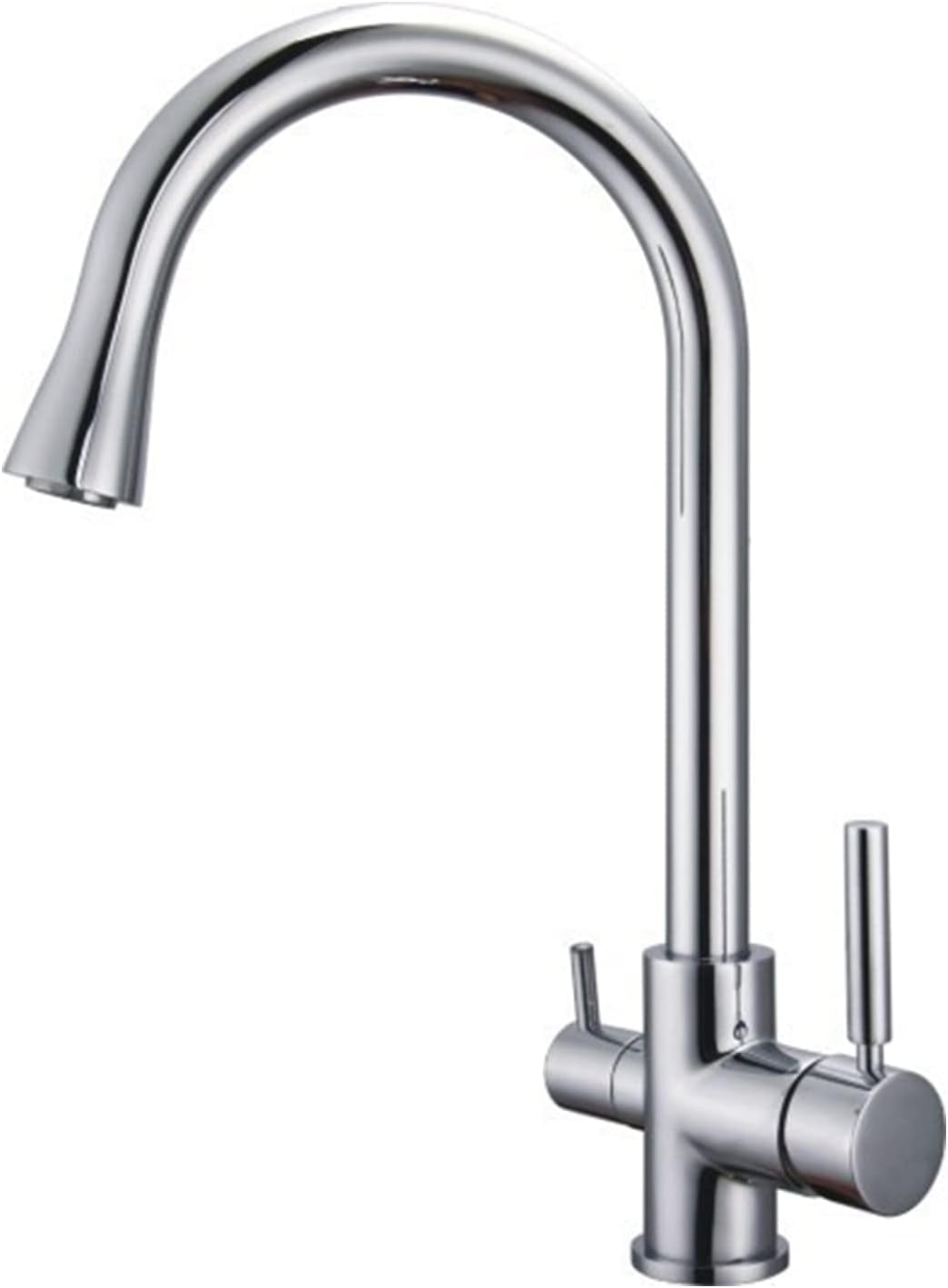 High Arc Kitchen Sink Faucet 1 Hole,Kitchen Faucet 2 Handle,Hot and ...