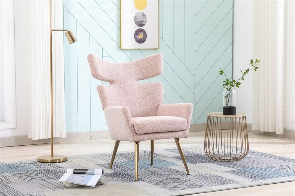High Back Accent Chair, Modern Living Room Chair with Fish Tail Shaped ...