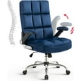 High Back Blue Fabric Office Chair Home Executive Desk Chairs with ...