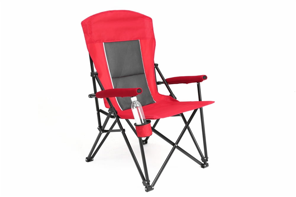 High Back Camping Chair, Heavy Duty Lawn Chair with Cup Holder ...