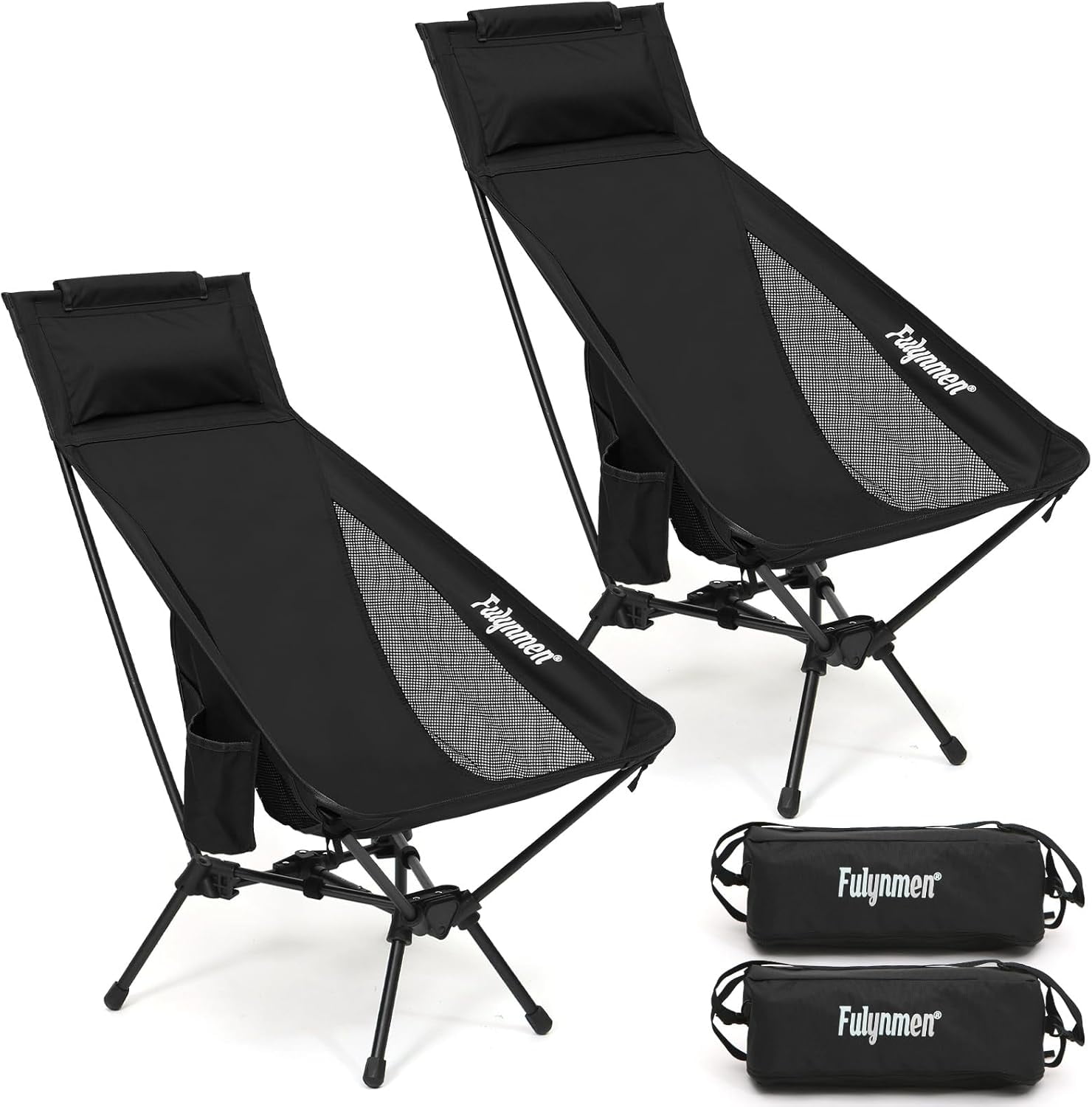 High Back Camping Chairs for Adults Heavy Duty,Folding Chairs for ...
