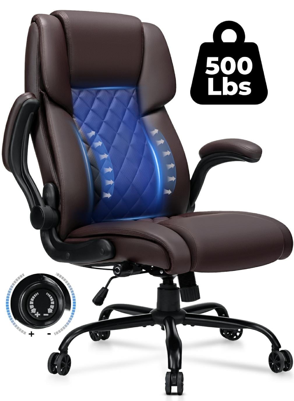 Hoffree Big and Tall Office Chair, 500lbs Executive Desk Chair with ...