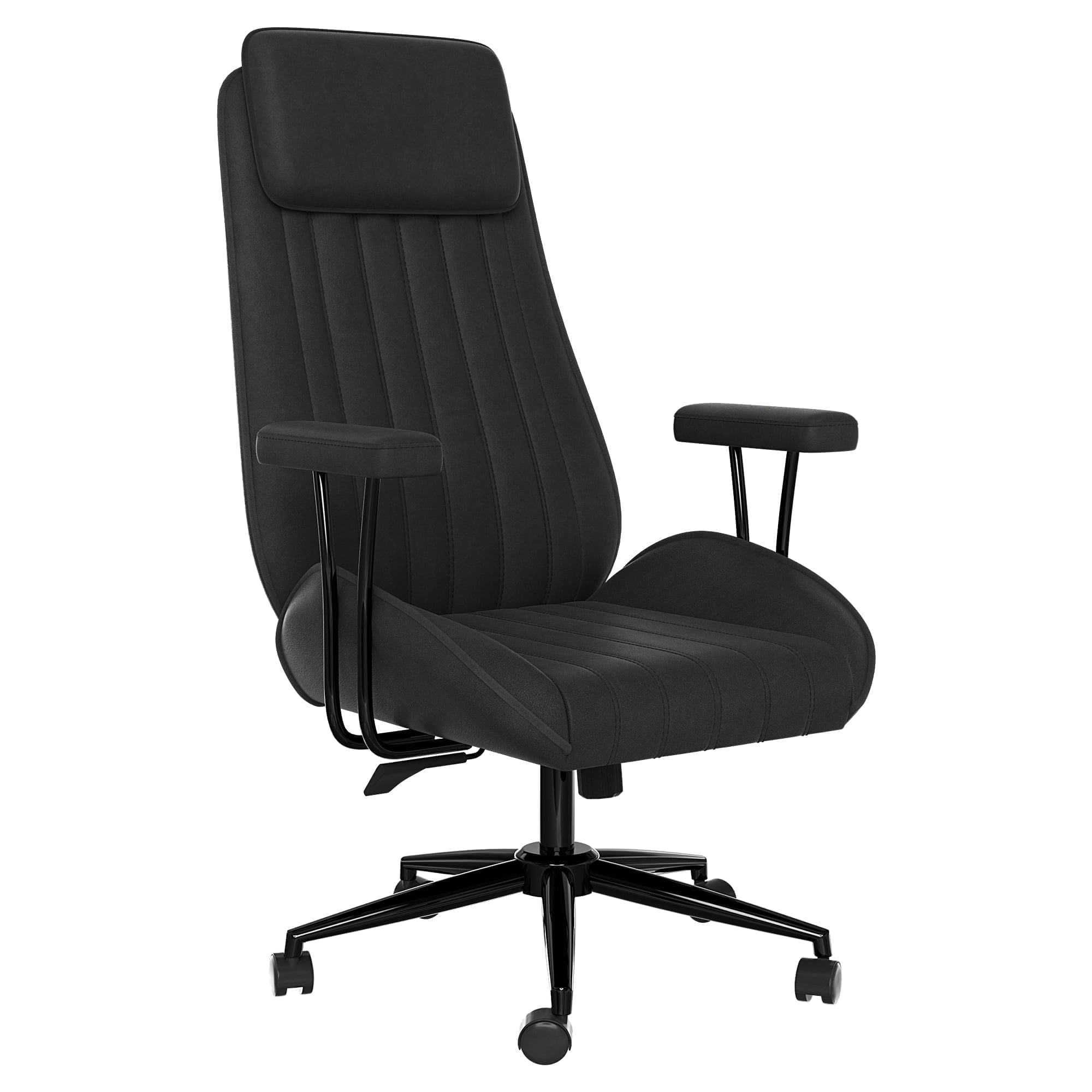 TAKSCO High Back Office Chair, Suede Fabric Adjustable Ergonomic ...