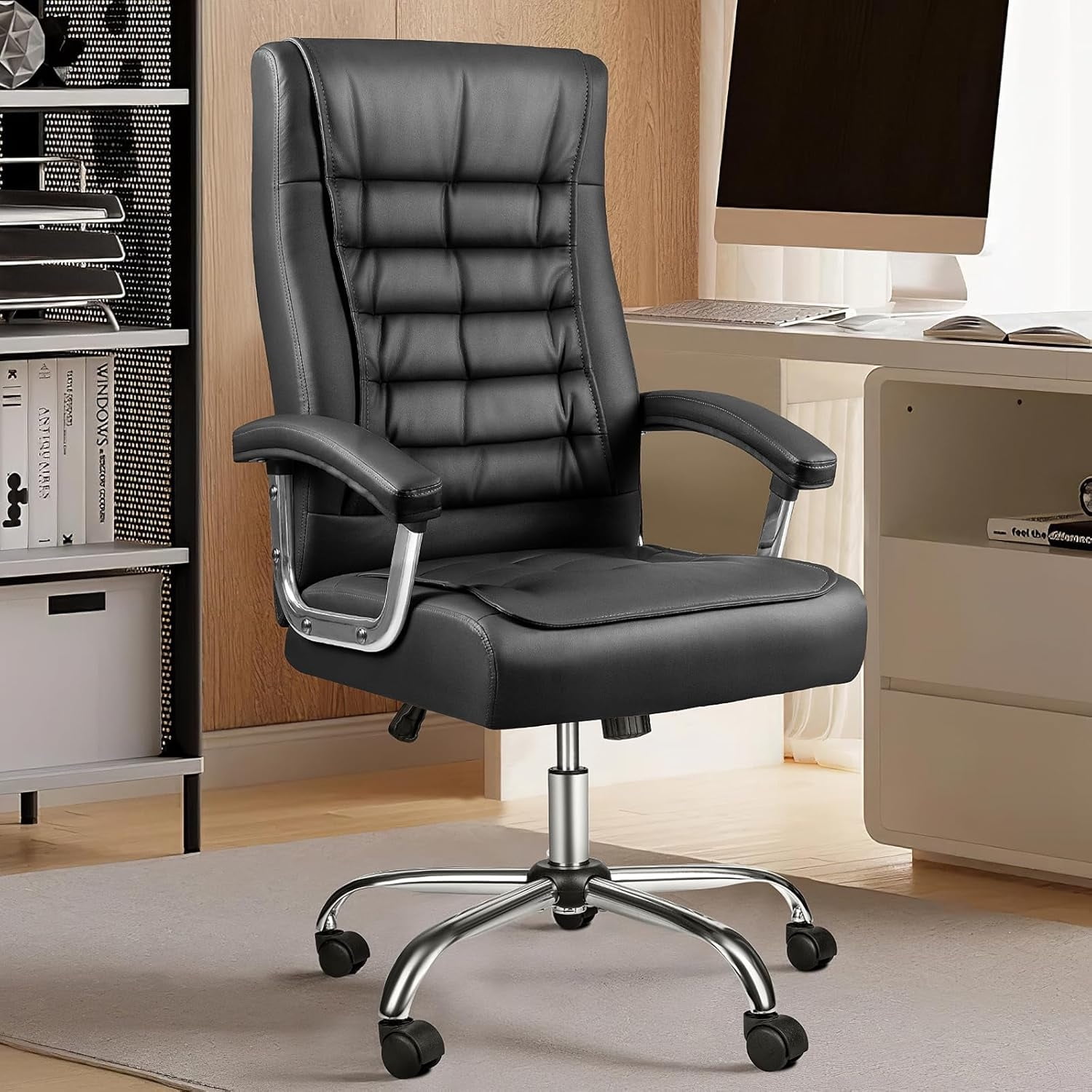 High Back Executive Office Chair Big and Tall 400lbs Leather Office ...