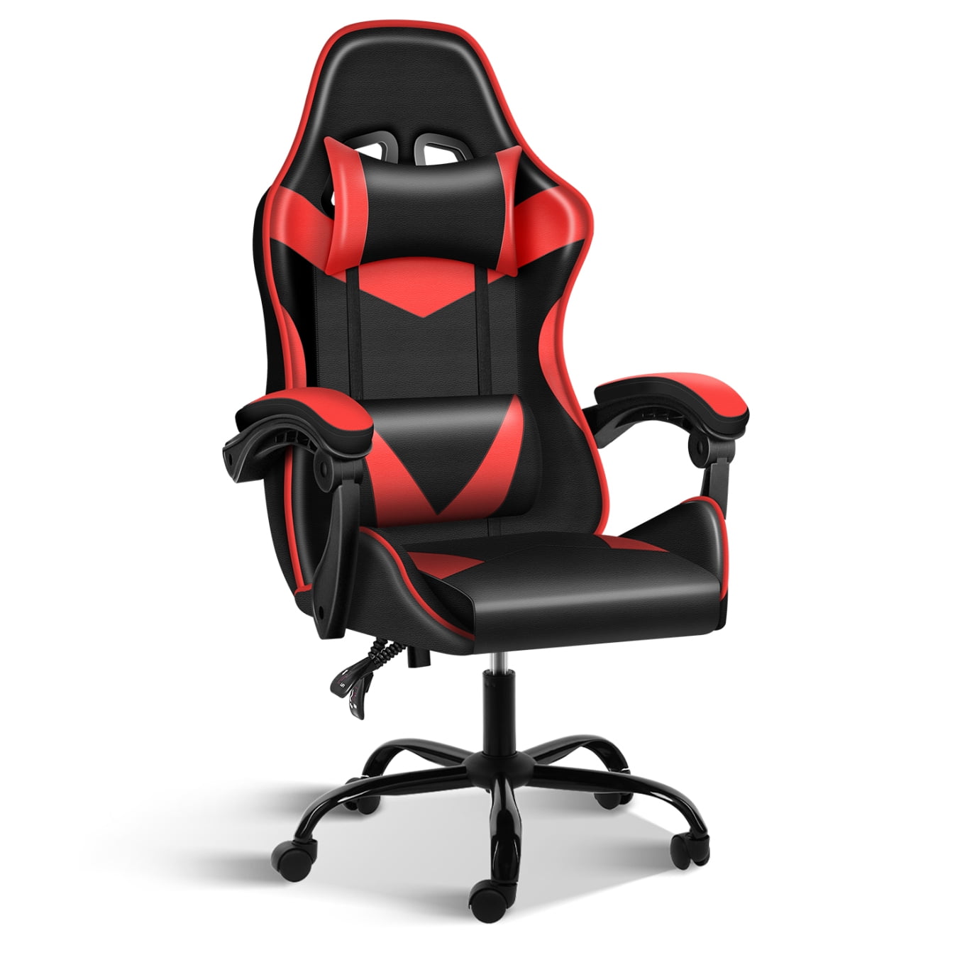 High Back Faux Leather Gaming Chair, Height Adjustable Office Chair ...