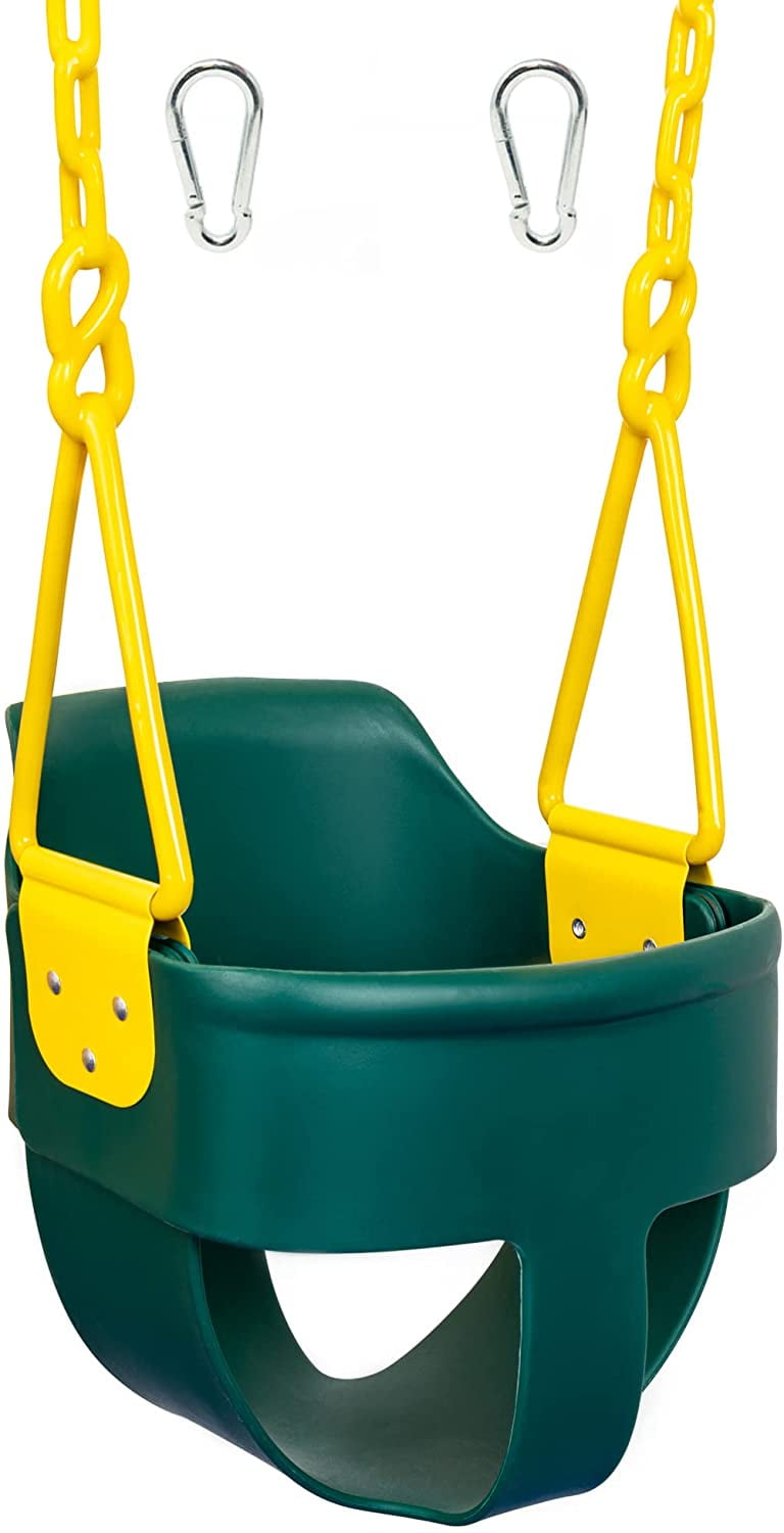 High Back Full Bucket Toddler Swing Seat with Finger Grip, Plastic ...