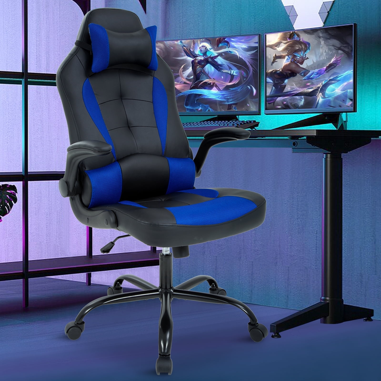 NiamVelo High-Back Ergonomic Gaming Chair, Adjustable Reclining Desk ...