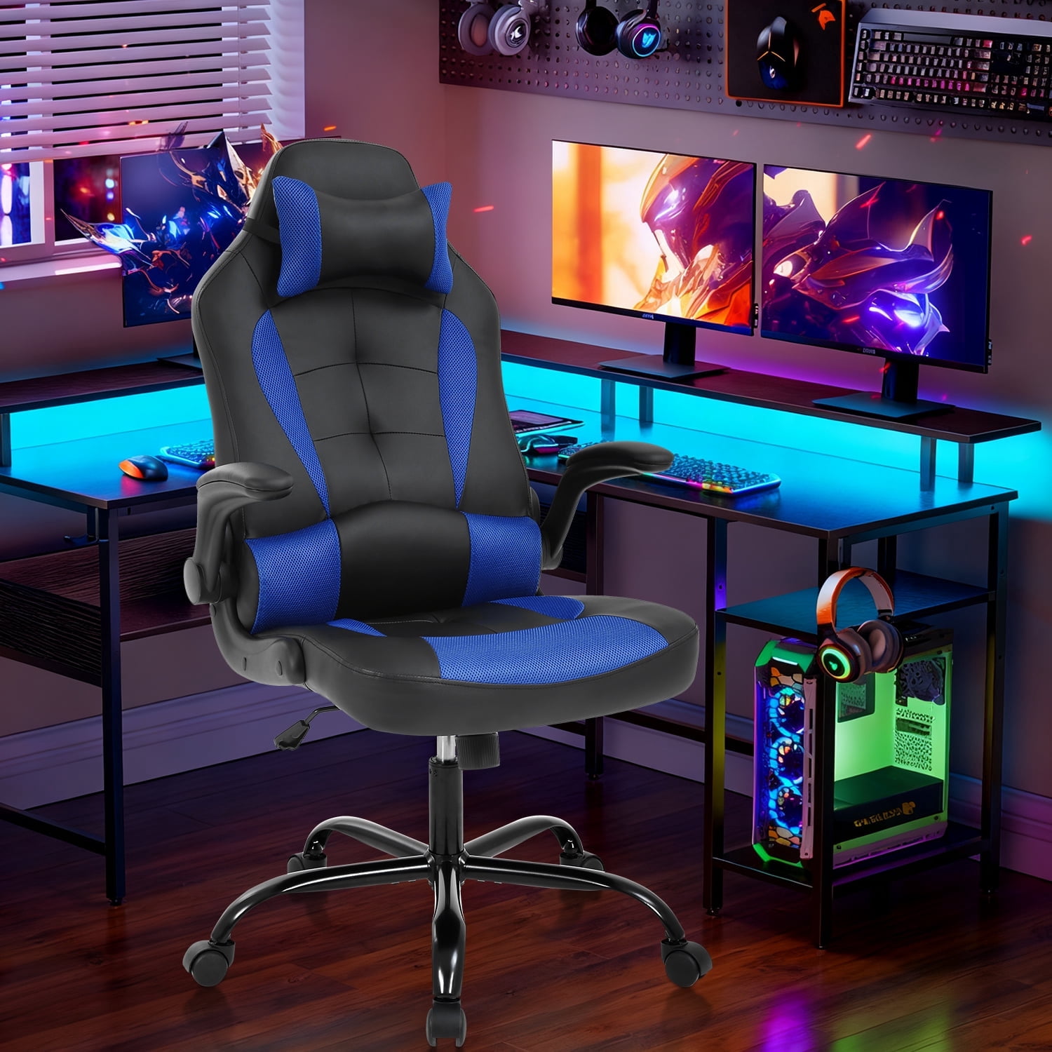 NiamVelo High-Back Ergonomic Gaming Chair, Adjustable Reclining Desk ...