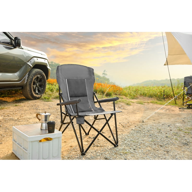 High Back Lawn Chair 250LBS Capacity, Folding Camping Chair with Cup ...