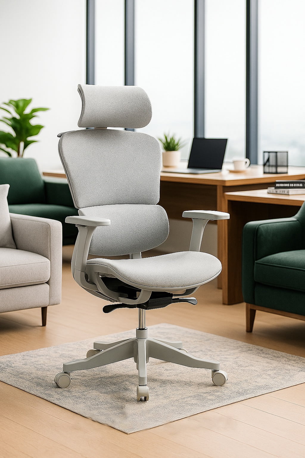 High Back Mesh Office Chair - Ergonomic Computer Chair with 4D Armrests ...