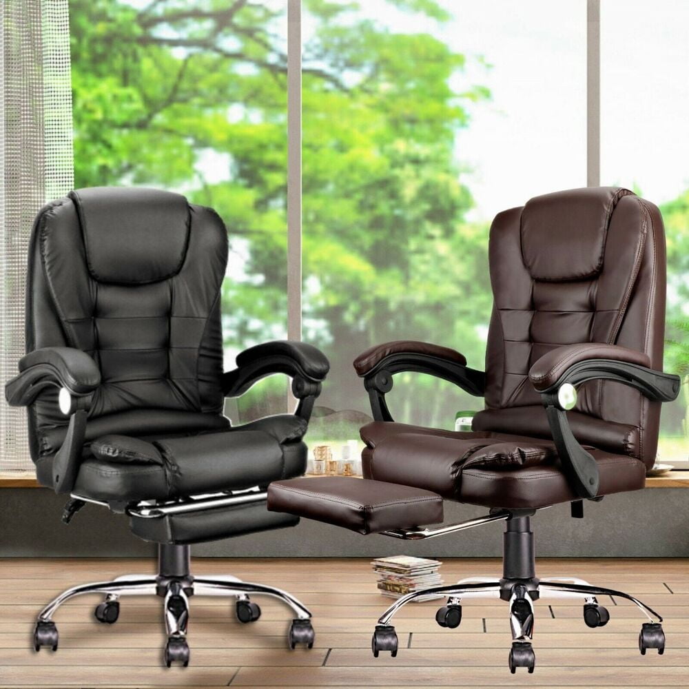 High Back Office Task Chair PU Leather Ergonomic Computer Massage Chair ...
