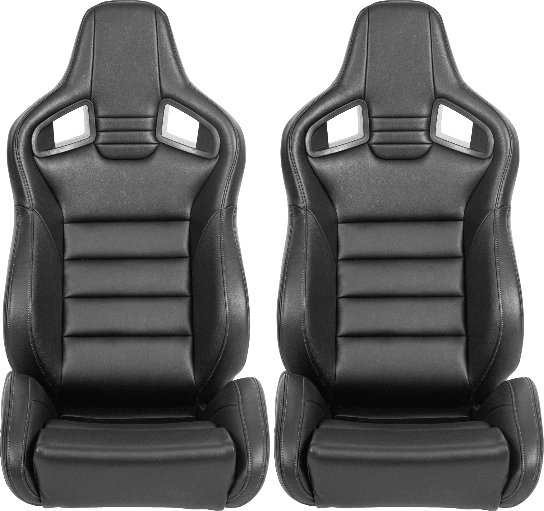 High-Back Racing Seat with PVC-Free Leatherette, Black Stitched Design ...