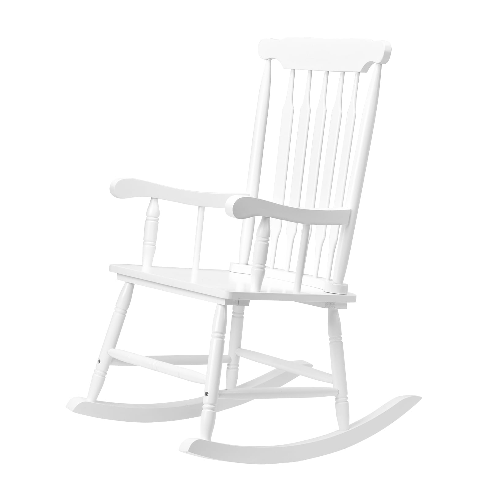 High Back Rocking Chair, Oversized Porch Rocker Chair, Wooden Outdoor ...