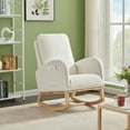 High Back Rocking Chair, High Back Side Bag Flannelette Wood Indoor ...