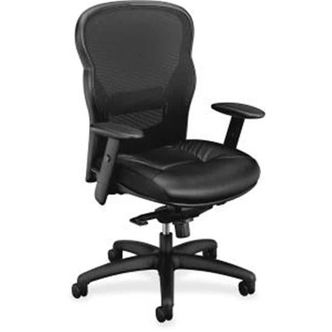 High-Back Swivel-Tilt Work Chair, Black Mesh-Leather - Walmart.com
