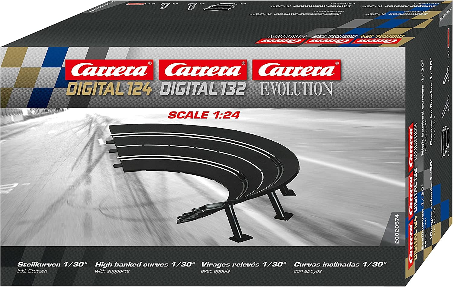 High Banked Curve 3/30, 6 Pieces - Digital 124/132 & Analog 20020576 ...