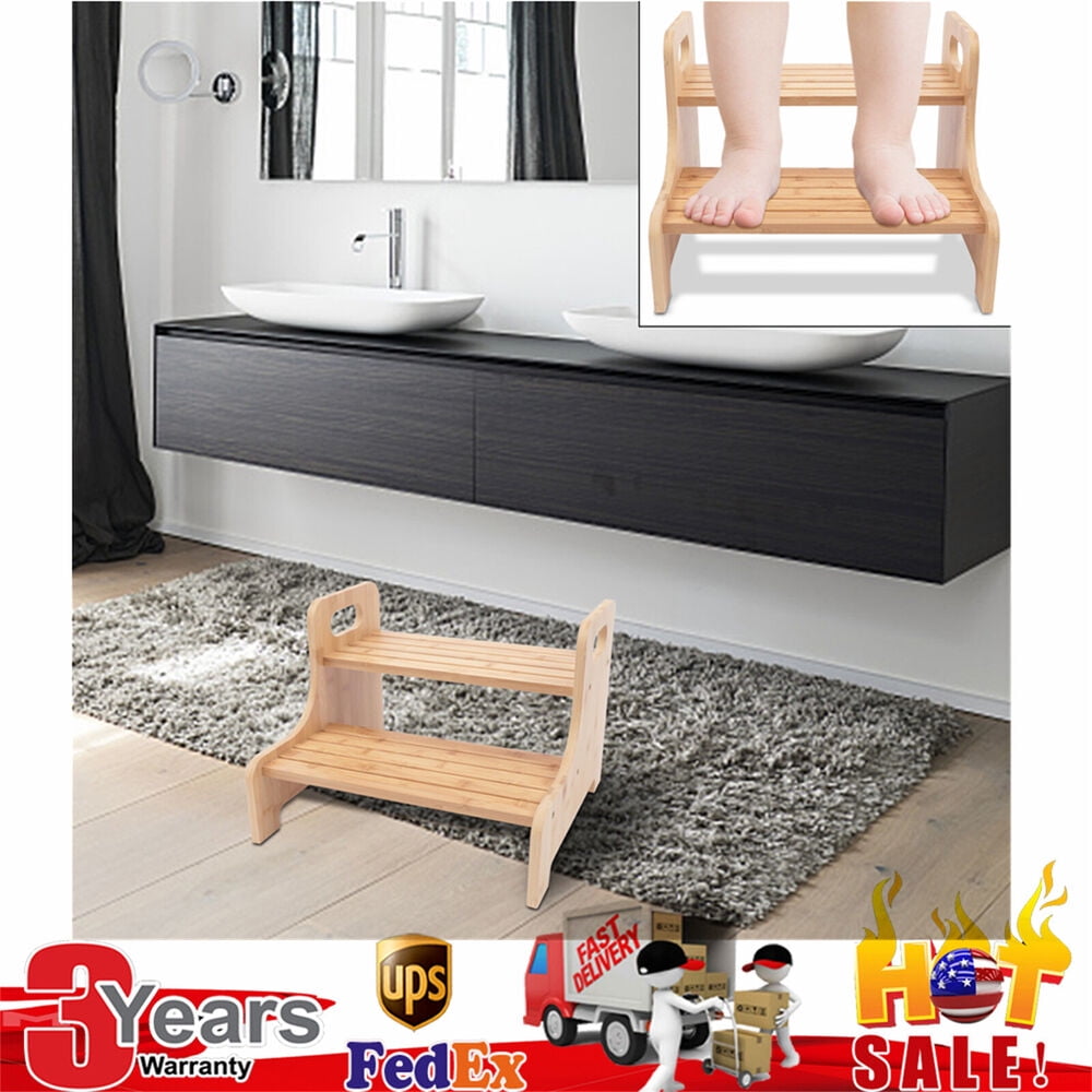 High Beds Bed Steps For Elderly/ Child Two Step Stool Stair Ladder Bath ...