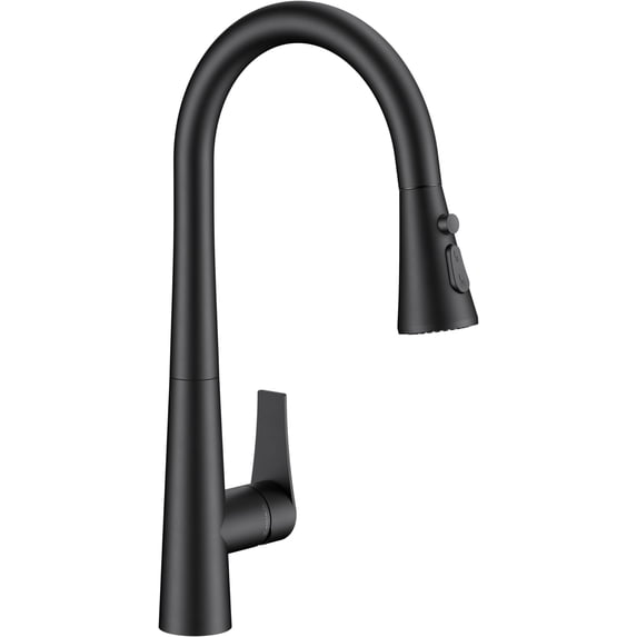 High Black Kitchen Faucet with Pull Down Sprayer, Classic High Arc ...