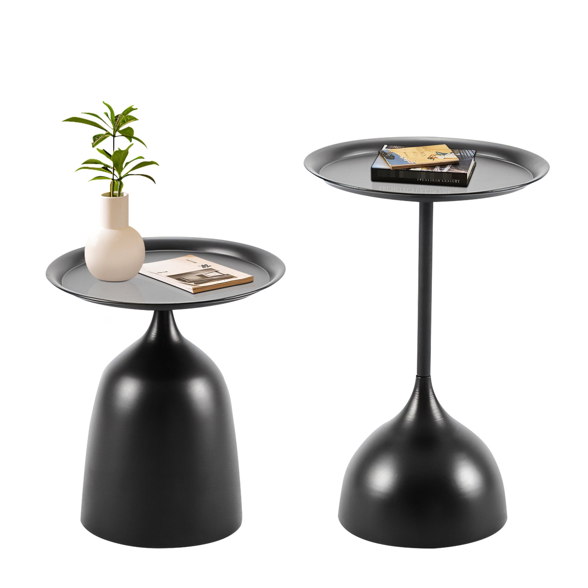 High Black Side Table for Decor | Easy to Assemble, Holds 35 lbs ...