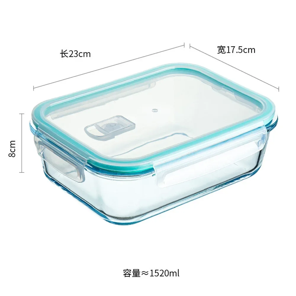 High Borosilicate Glass Lunch Box Microwave Heating Sealed Lunch Bento ...