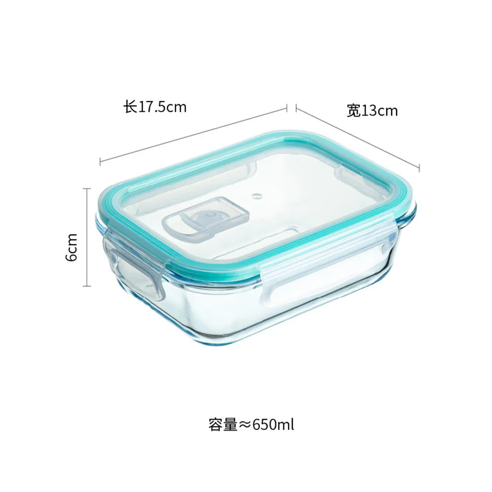 High Borosilicate Glass Lunch Box Microwave Heating Sealed Lunch Bento ...