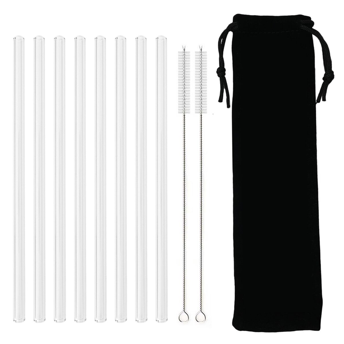 High Borosilicate Glass Straw Set Reusable Eco Friendly Drinking Straw