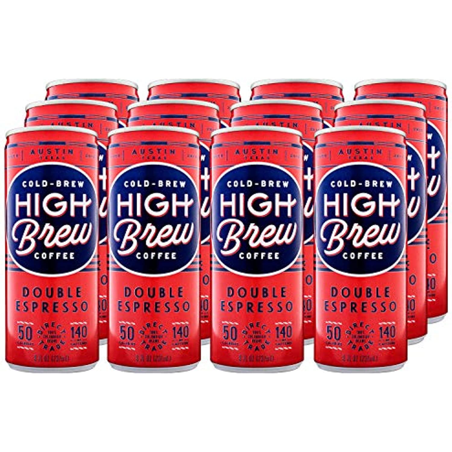 High Brew Cold Drink Double Shot Espresso Coffee Can, 8 Fl Oz, Pack of ...