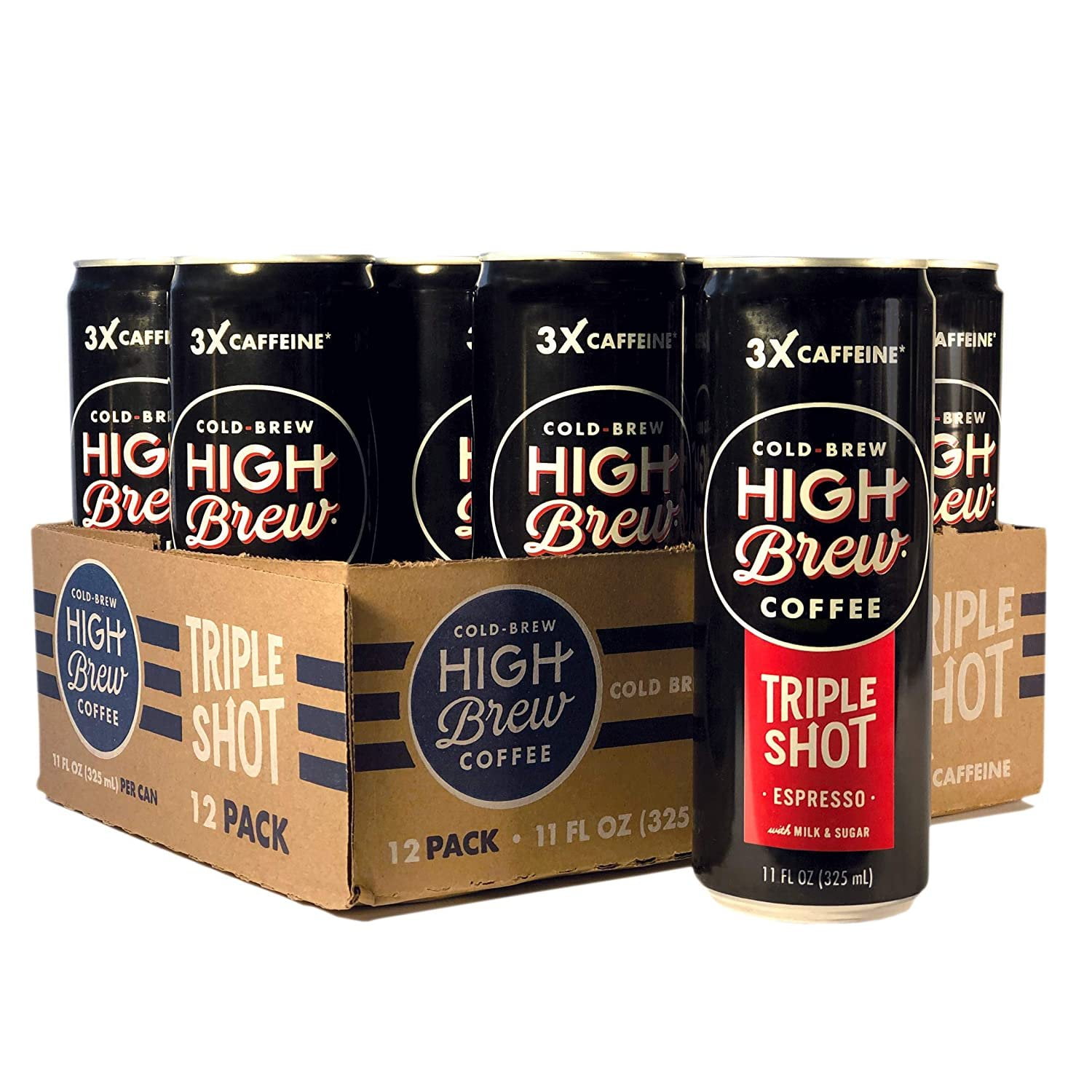 High Brew Cold Brew Coffee Espresso Triple Shot, 11 Ounce Can (12 Count ...