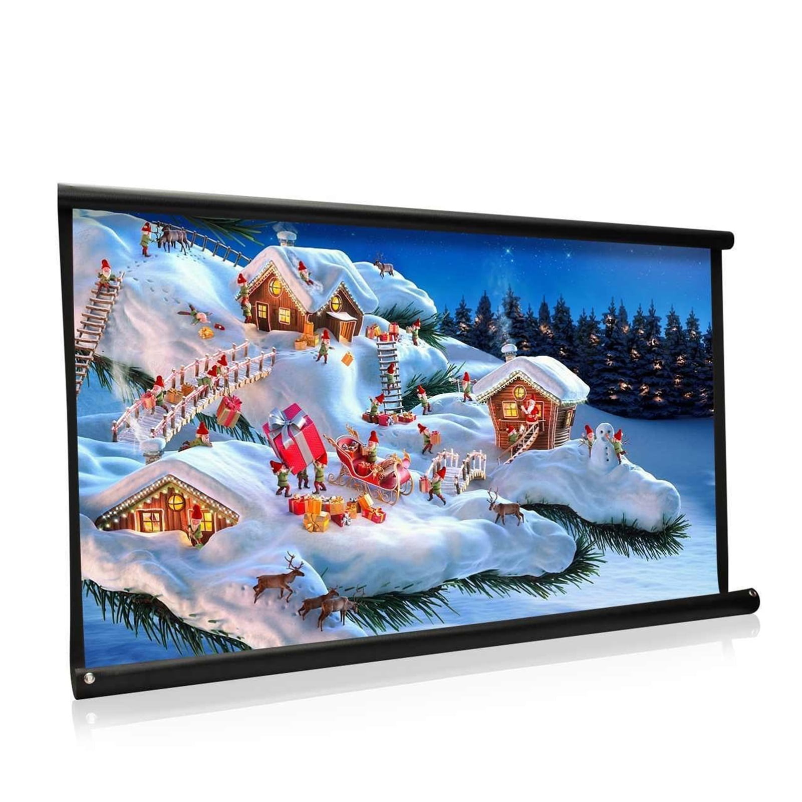 High Brightness Foldable 100 Inch HD Screen Canvas 16:9 Projector Home ...