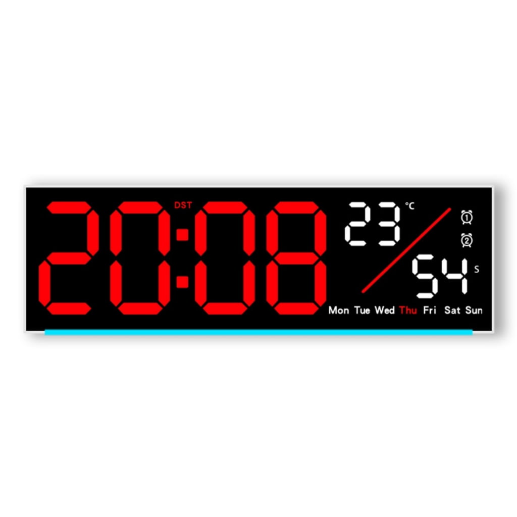 High Brightness LED Digital Clock Clear Display Time Date Temperature ...