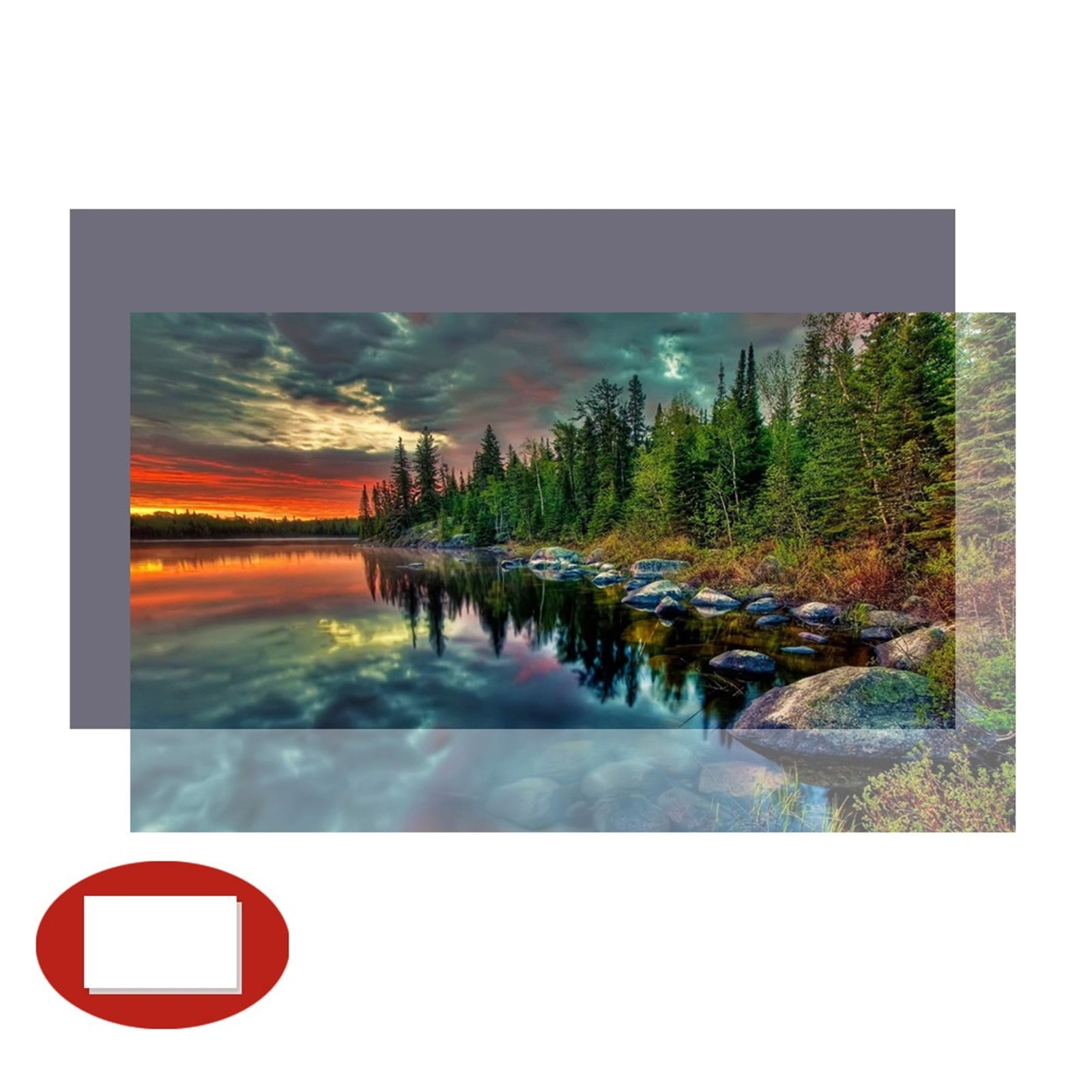 High Brightness Reflective Projector Screen 60 100 130 inch 16:9 Fabric ...