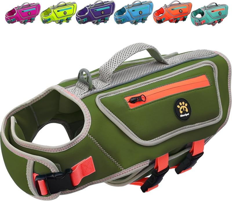 High Buoyancy Life Jacket for Dogs, Dog Life Vest for Swimming ...