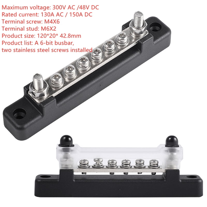 High Bus Bar Box Distribution Box Car Truck Terminal With Screw On Cover Studs Busbar Ground ...