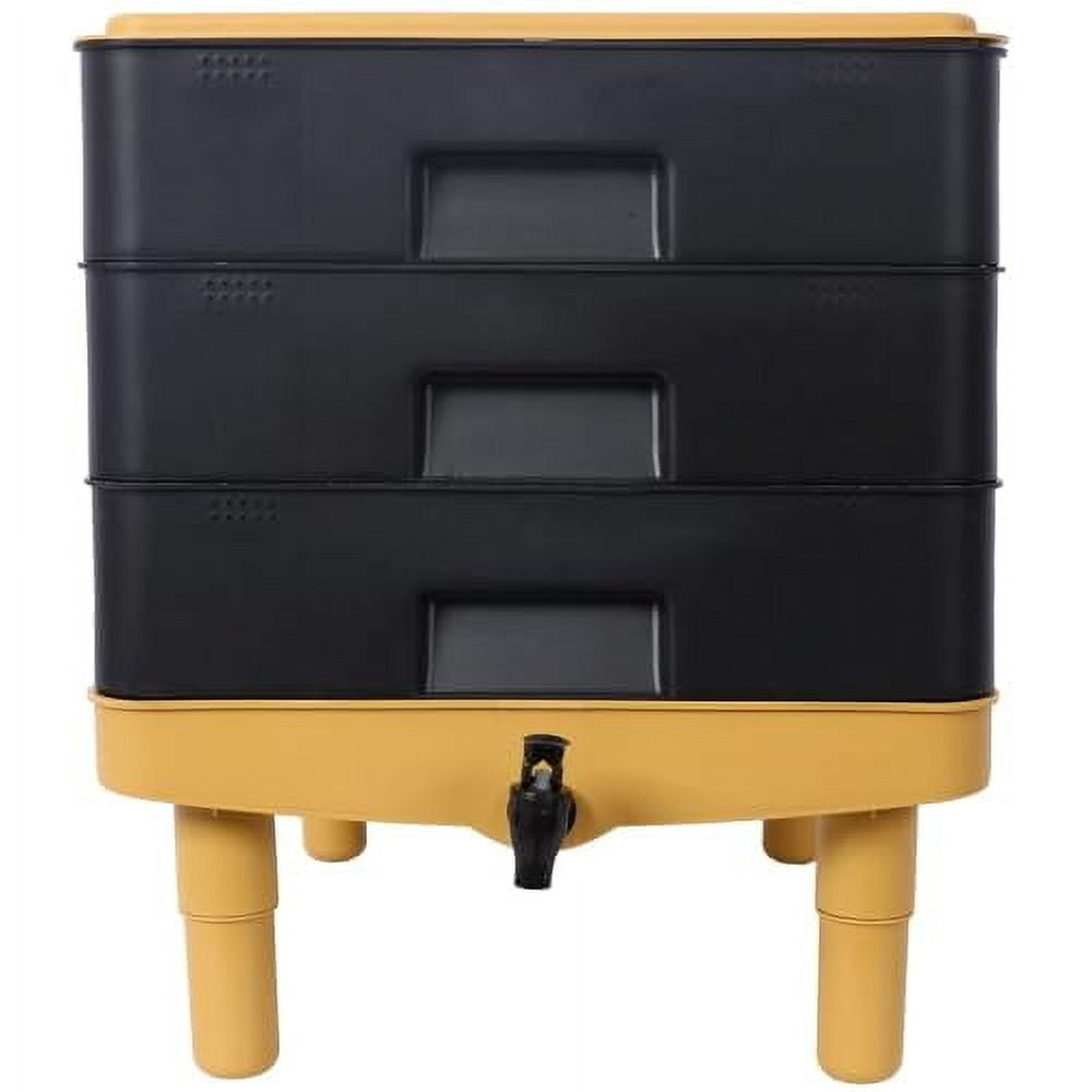 High-Capacity 3-Tray Worm Farm Composter - 65L Indoor/Outdoor ...