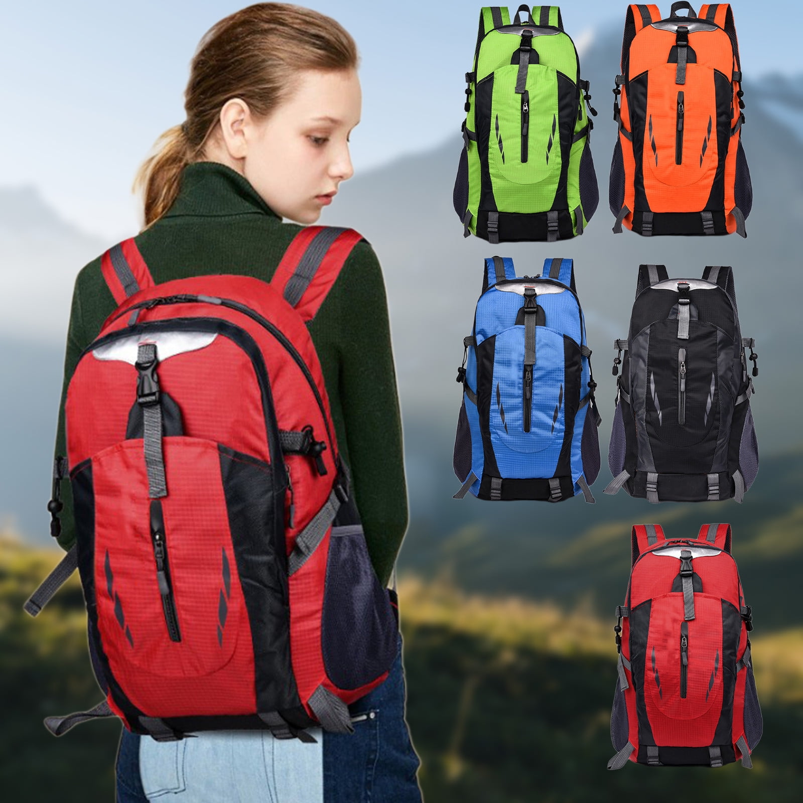 High Capacity Backpack, Multi Compartment Travel Bag, Waterproof Hip ...