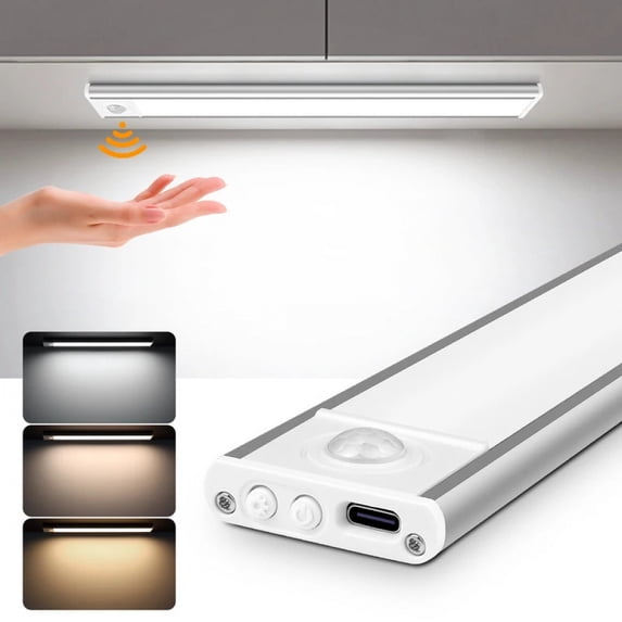 High Capacity Battery USB Rechargeable LED Light Bar Aluminium Motion ...