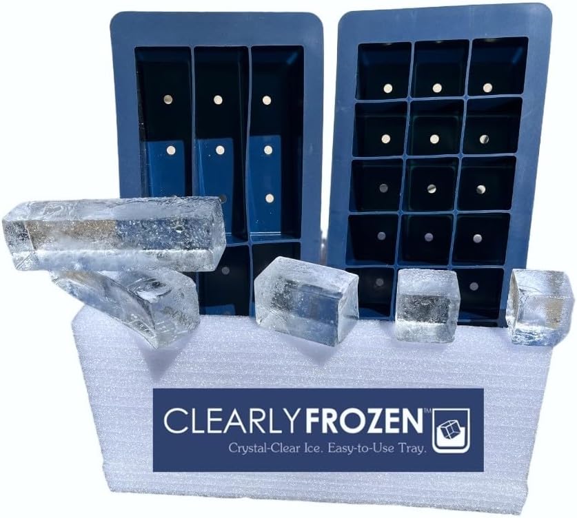 High Capacity Clear Ice Tray/Maker With Molds For Six 1.3" x 1.3" x 5 ...