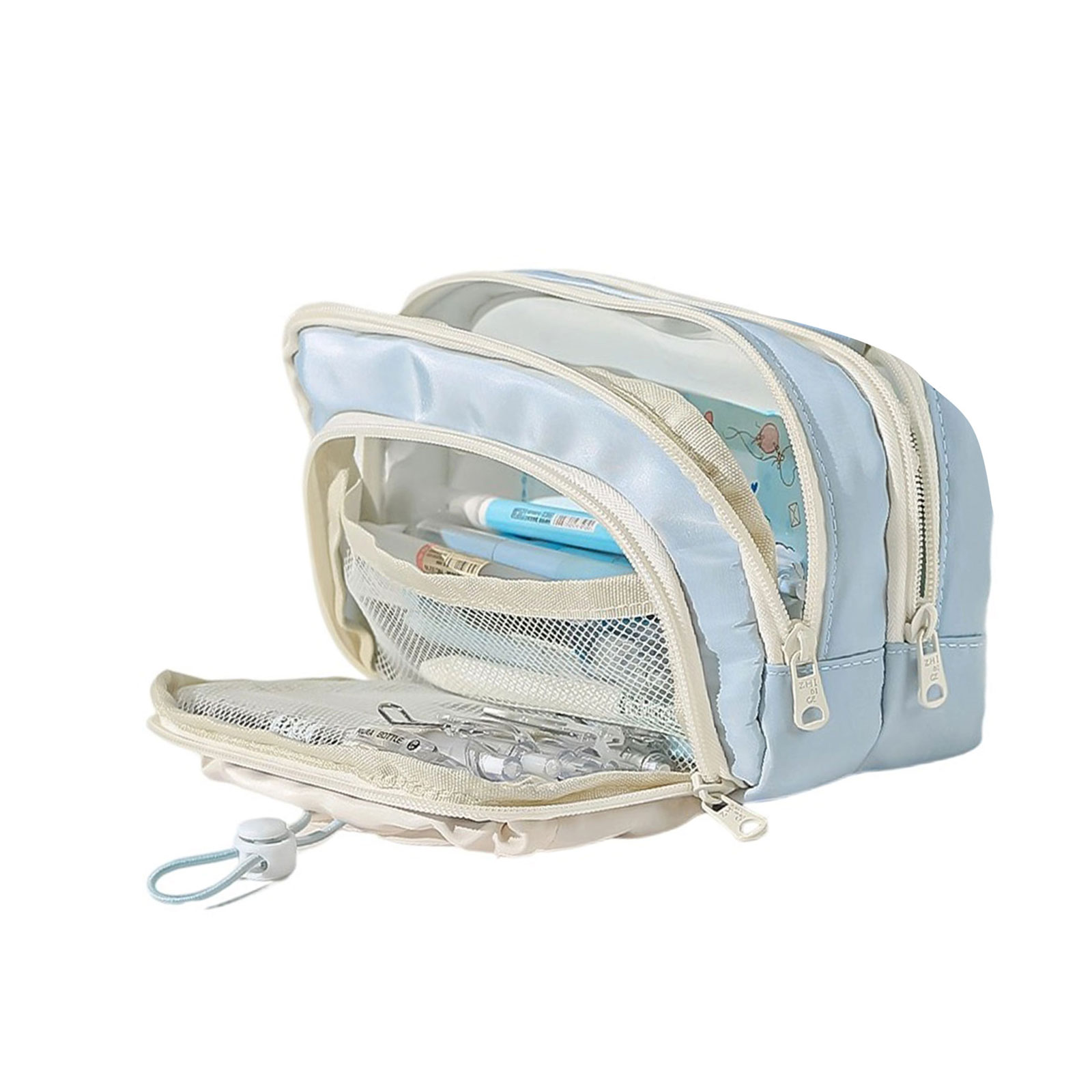 High Capacity Pen Bag Multi Layered Pencil Case Multi Compartments ...