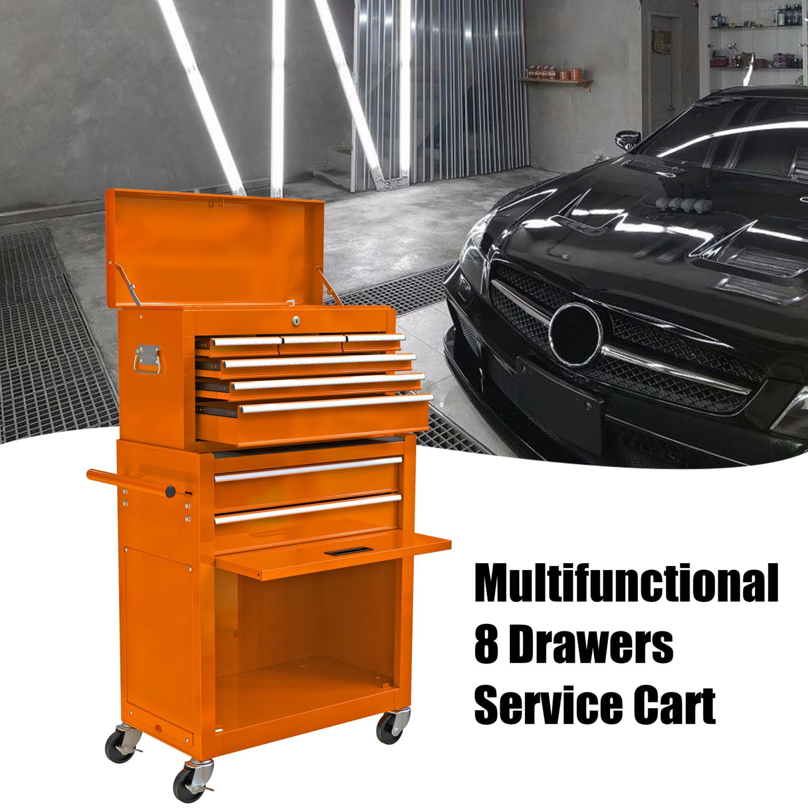 High Capacity Rolling Tool Chest With Wheels Drawers Safe Lockable 8 ...