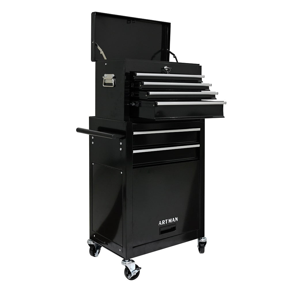 High Capacity Rolling Tool Chest with Wheels and Drawers, 6-Drawer Tool ...