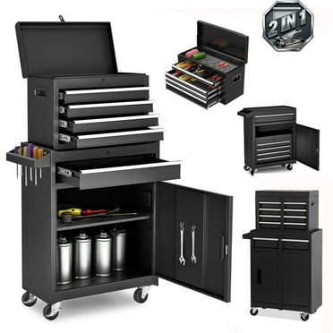 Tool Chest, 8-Drawer Rolling Tool Storage Cabinet with Lockable Wheels ...
